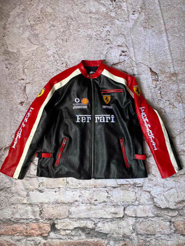FERRARI LEATHER JACKET - Jersey Asylum – Authentic Sports Jerseys & F1 ...